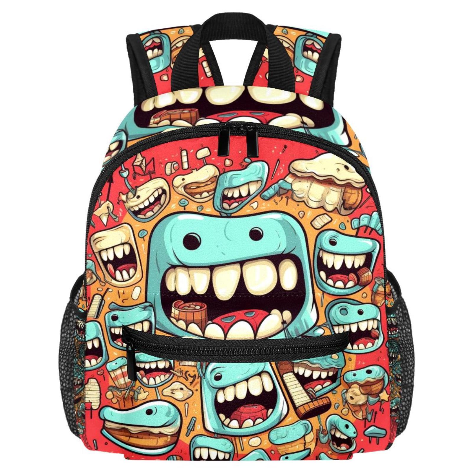 Tiny teeth Cute Printed Backpack with Adjustable Shoulder Strap, Large ...