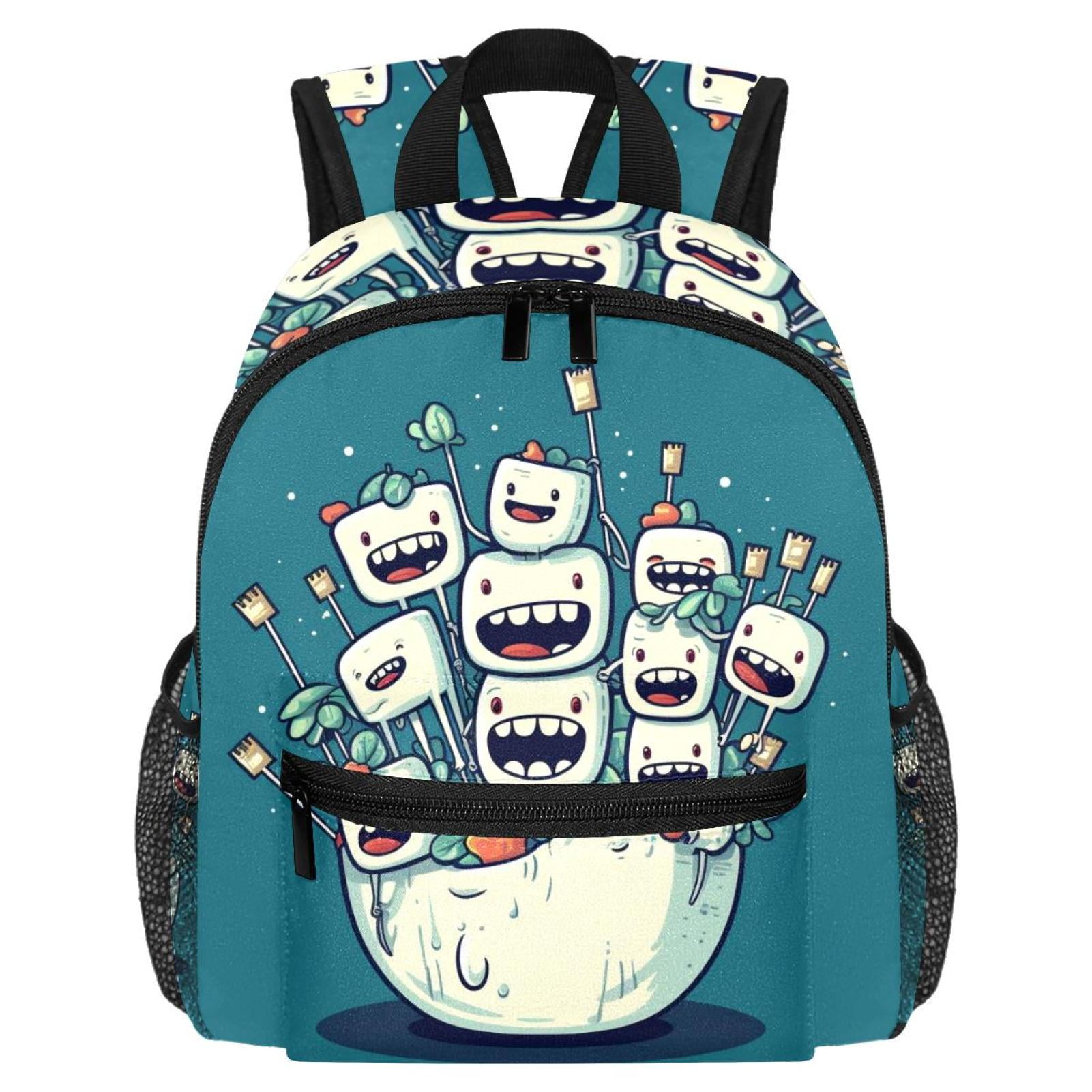 Tiny teeth Cute Printed Backpack with Adjustable Shoulder Strap, Large ...