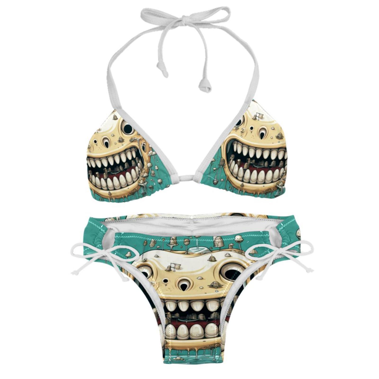 Tiny teeth Detachable Sponge Adjustable Strap Bikini Set Swim Wear 2 ...