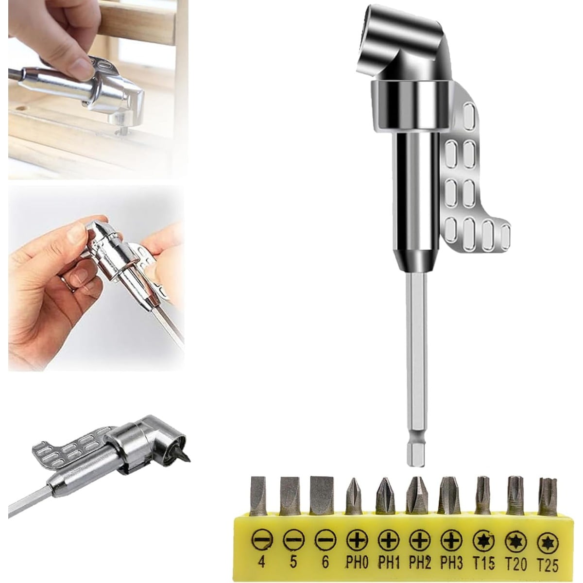 TinyGlam 105 Degree Right Angle Drill Adapte, Shank Driver Angle Drill ...