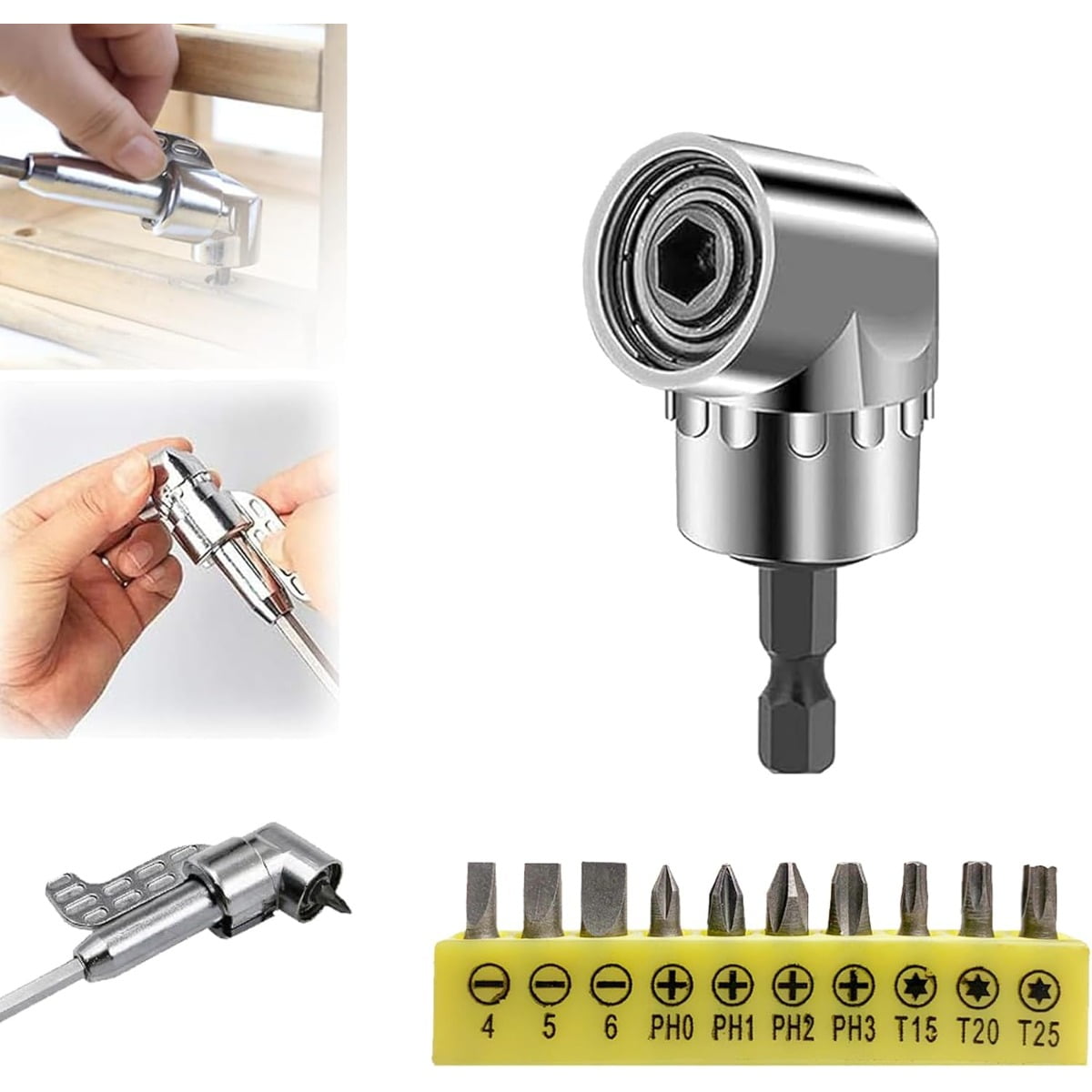 TinyGlam 105 Degree Right Angle Drill Adapte, Shank Driver Angle Drill ...