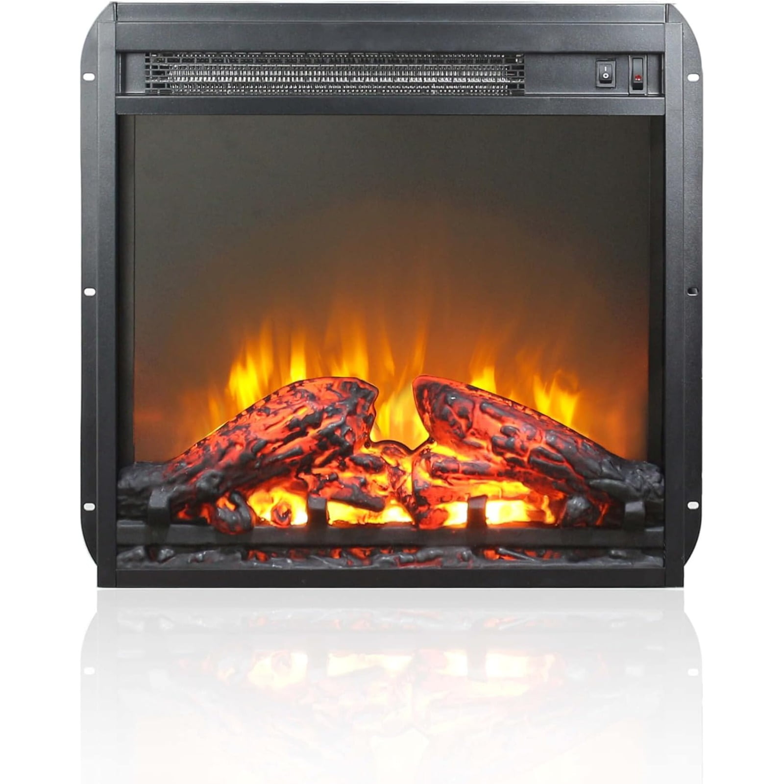 TinyGlam 18" Electric Fireplace Insert, Ultra-Thin Fireplace Heater ...