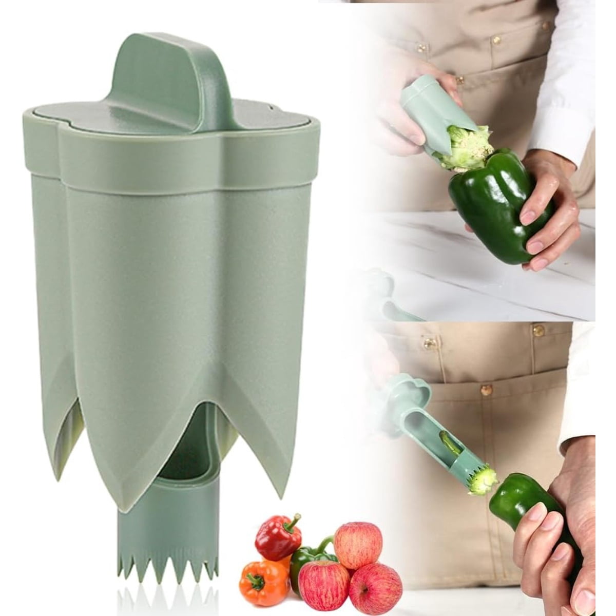 TinyGlam 2 In 1 Fruit Pepper Corer, Upgraded Pepper Corer Seed Remover ...
