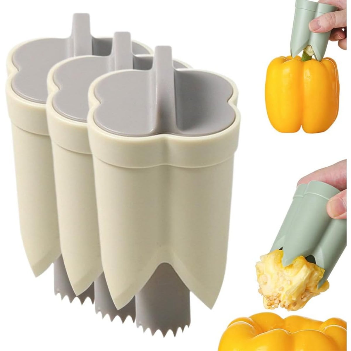 TinyGlam 2-in-1 Fruit Pepper Corer, Bell Pepper Cutter Peppers Seed ...