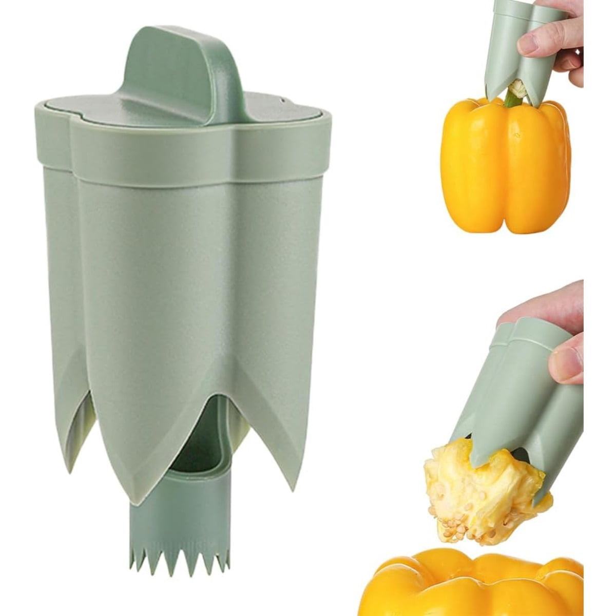TinyGlam 2-in-1 Fruit Pepper Corer, Bell Pepper Cutter Peppers Seed ...