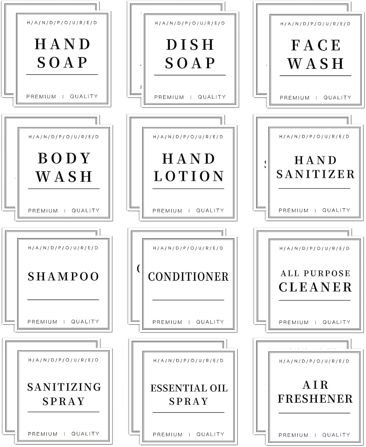 TinyGlam 24 PCS White Waterproof Labels for Bottles, Shampoo and ...