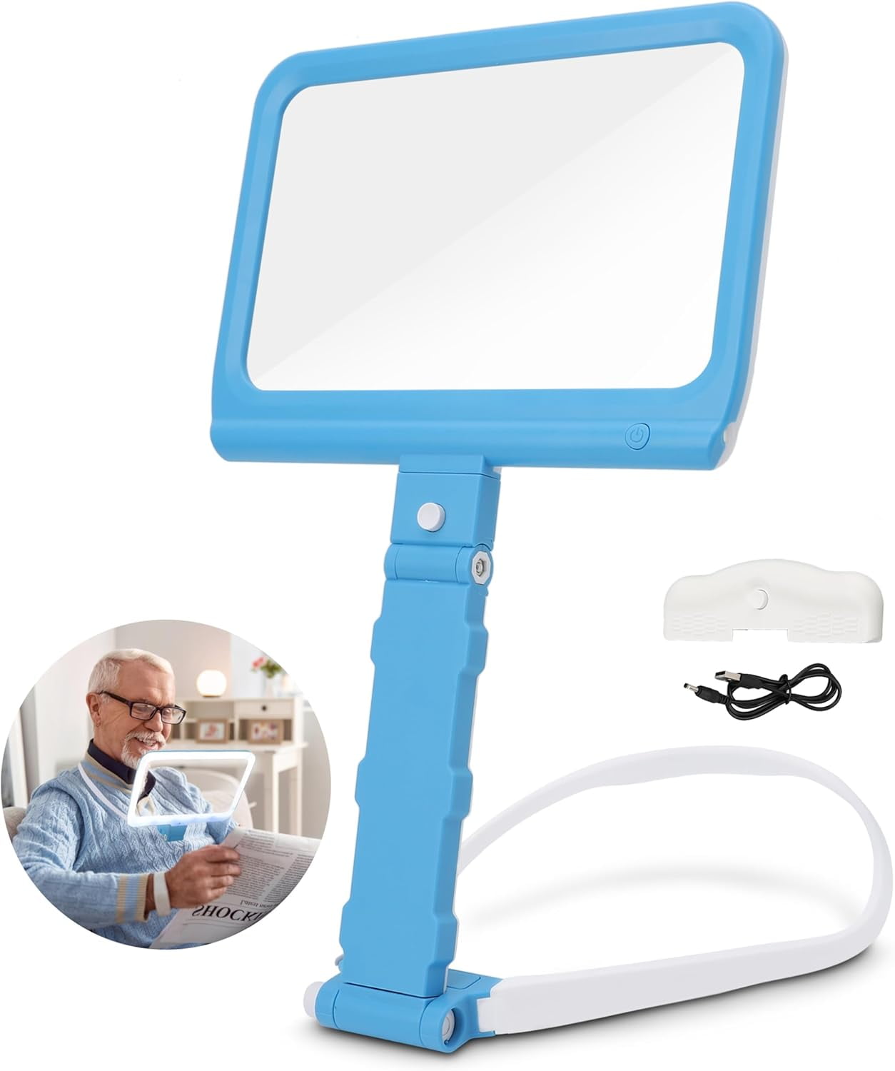 TinyGlam 5X Magnifying Glass with Light 48 Bright LED, Rechargeable ...