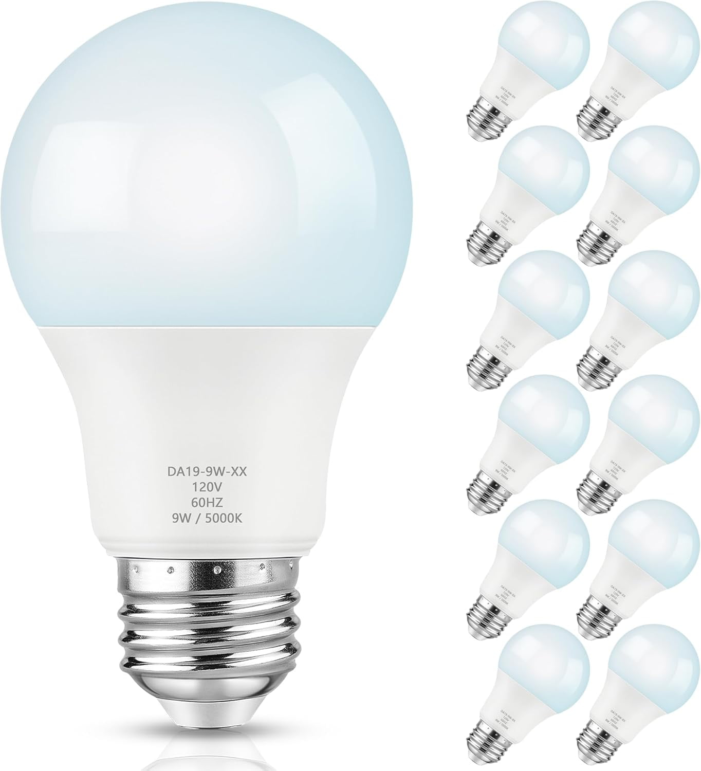 TinyGlam A19 LED Light Bulbs, 60 Watt Equivalent LED Bulb, Cool White ...