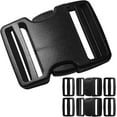 TinyGlam Buckles for Straps 2": Side Release Buckle Plastic Clip 2 set + Tri-Glide Slide 4 pcs ...