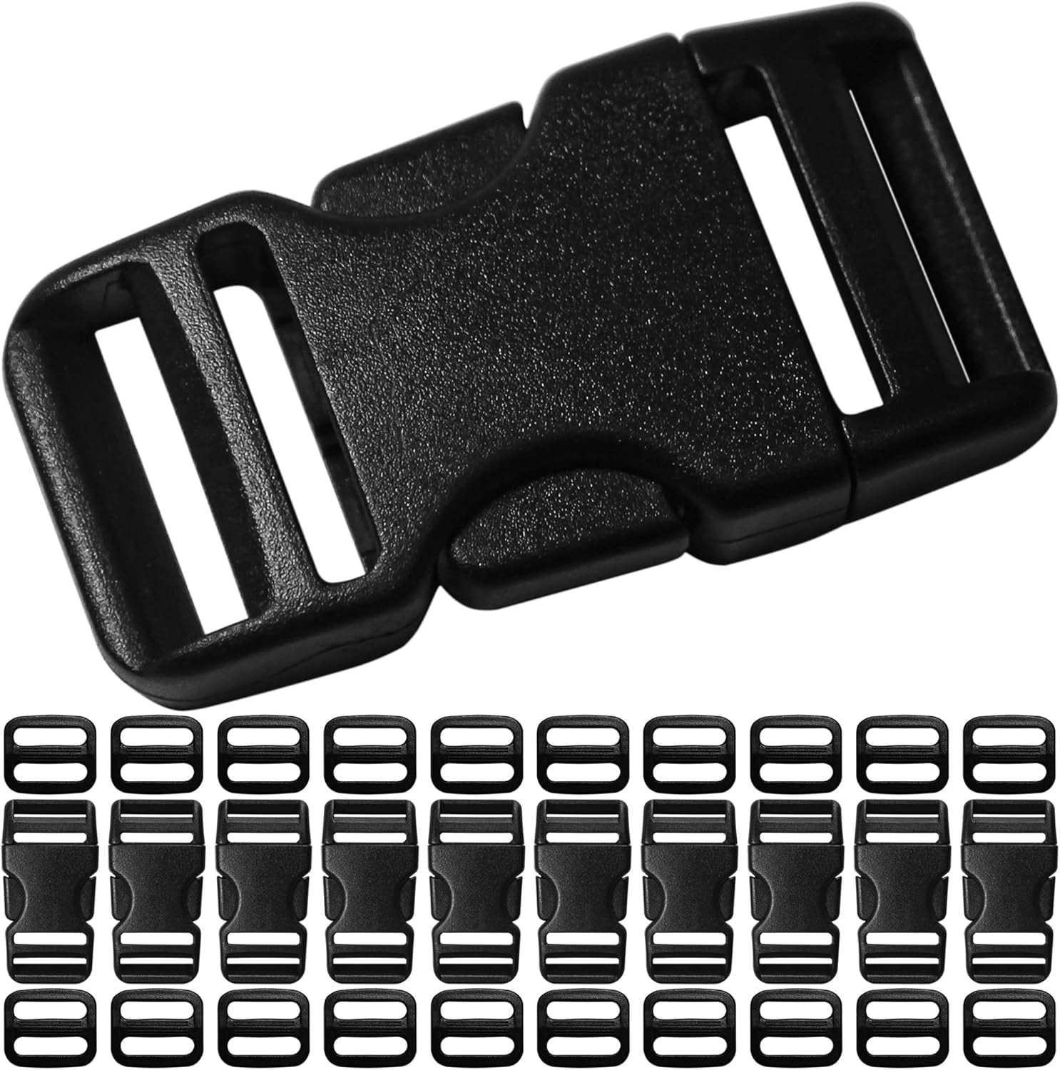 TinyGlam Buckles for Straps 2": Side Release Buckle Plastic Clip 2 set + Tri-Glide Slide 4 pcs ...