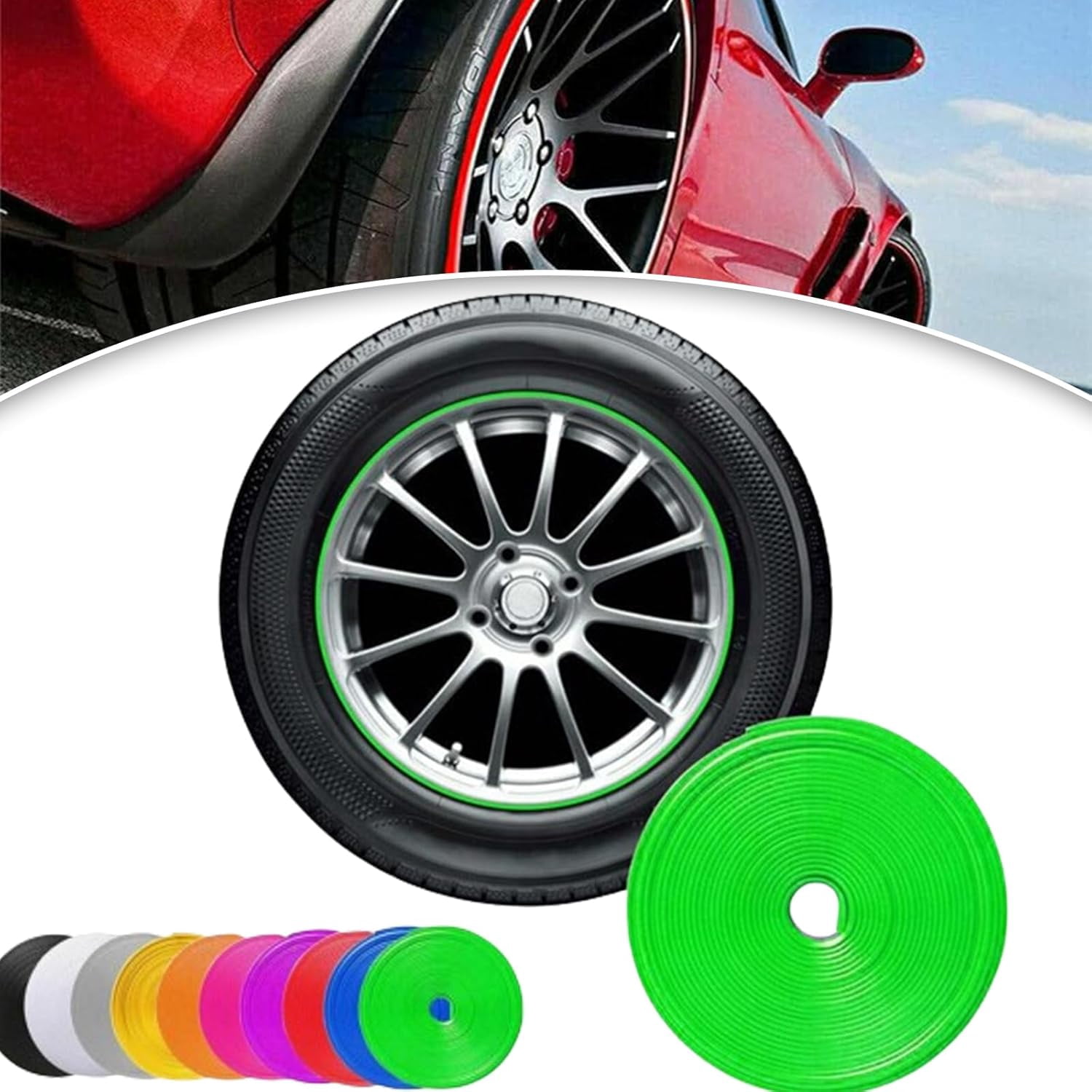 TinyGlam Car Wheel Rim Edge Protector Vehicle Tire Guard Sticker Rubber ...