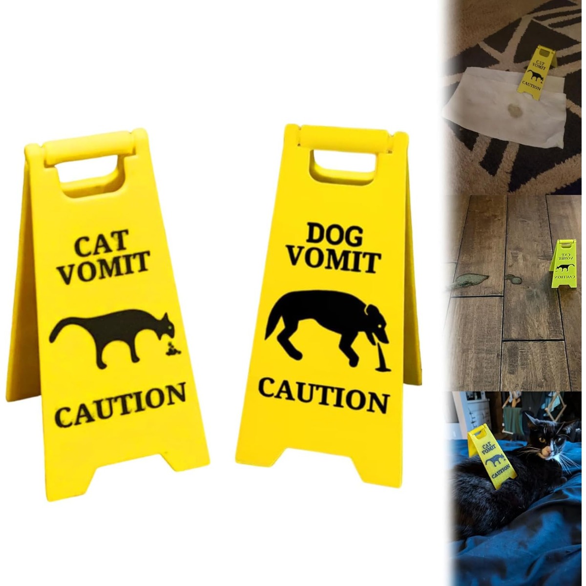 TinyGlam Cat Vomit Sign, Dog Vomit Sign, Funny Gag Cat Dog Vomit ...