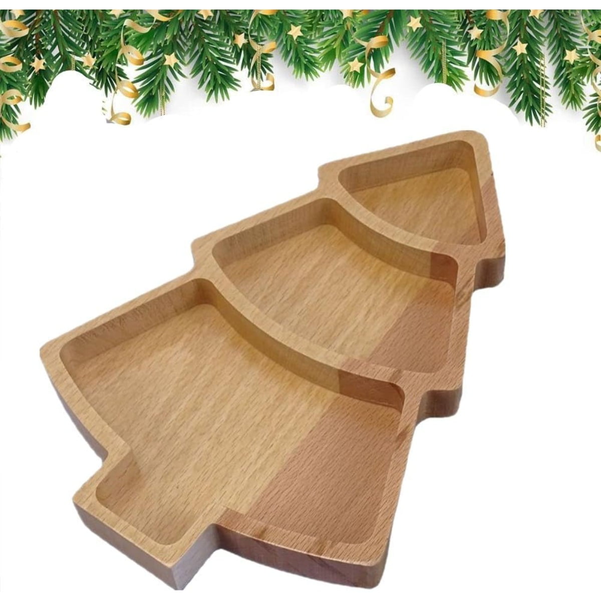 TinyGlam Christmas Wood Serving Tray Snowman Shaped Wooden Serving ...