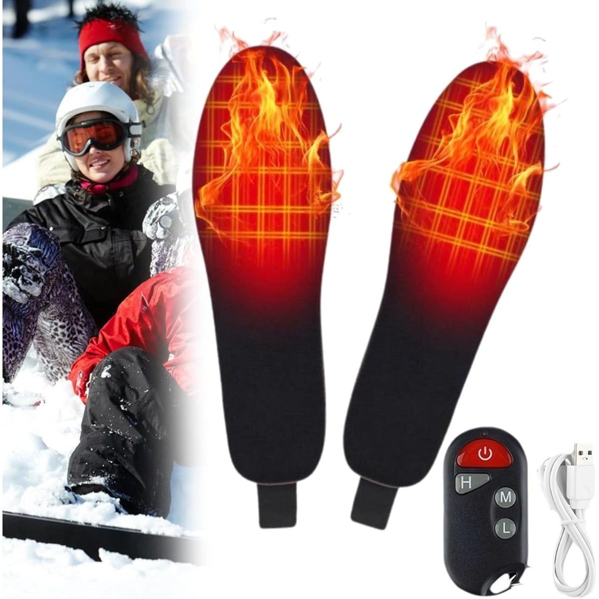 TinyGlam Electric Heated Insoles, Rechargeable Heated Insoles with ...