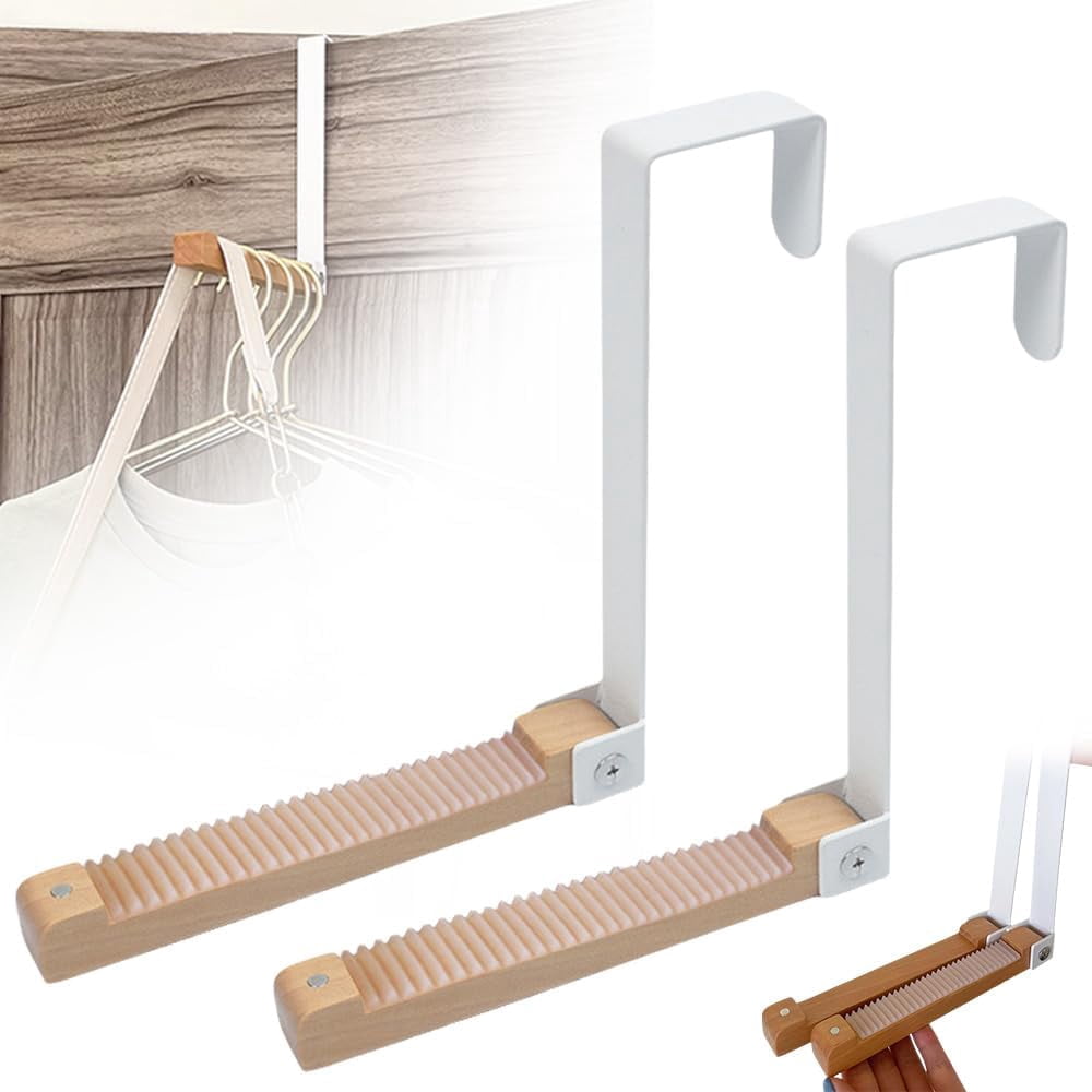 TinyGlam Foldable Wood Over The Door Hooks, 2024 Upgrade Wooden ...