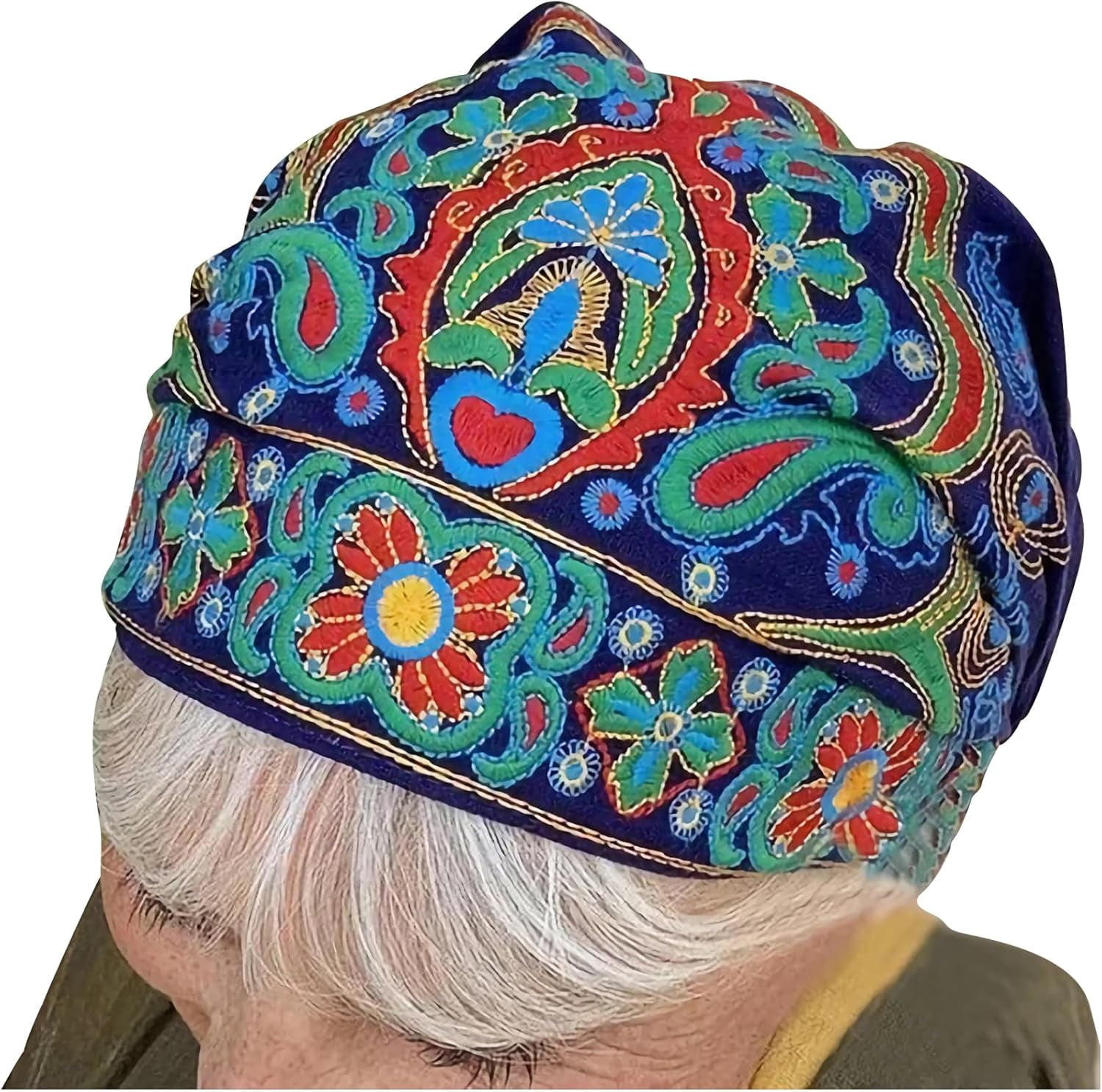 TinyGlam Handmade Embroidered Bandana Caps 2025 New Women Ethnic Style ...