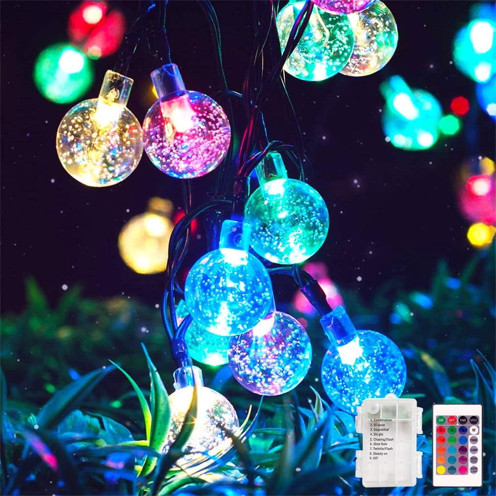 TinyGlam Outdoor String Lights Battery Operated 16.4ft 50LED Fairy ...