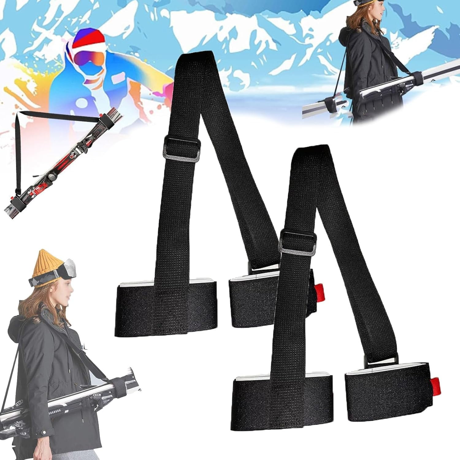 TinyGlam Skimate Ski Carrier, Skimate, Ski Mate Ski Carrier, Ski Straps ...