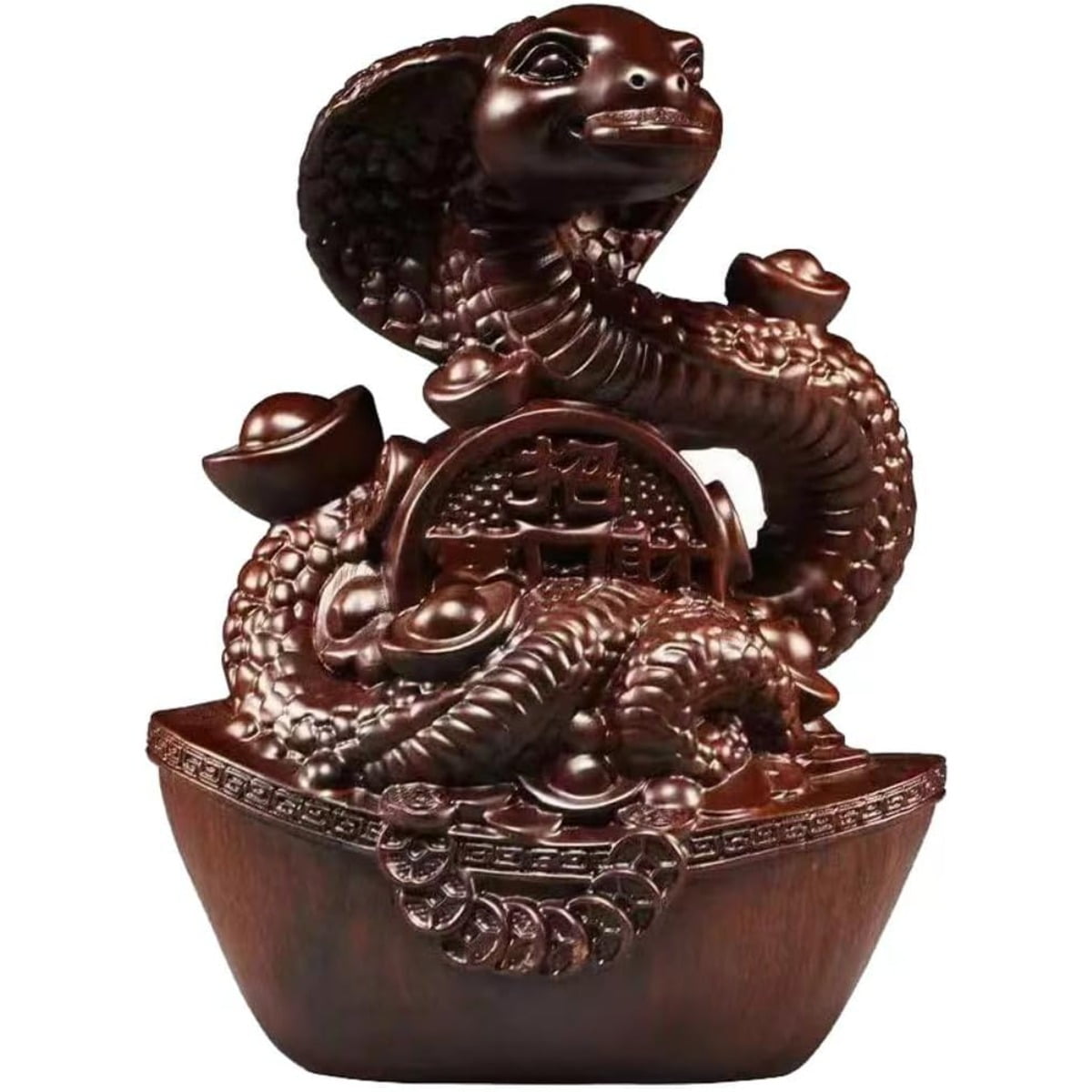 TinyGlam Snake Statue Small Wooden Chinese Feng Shui Snake Figurines ...