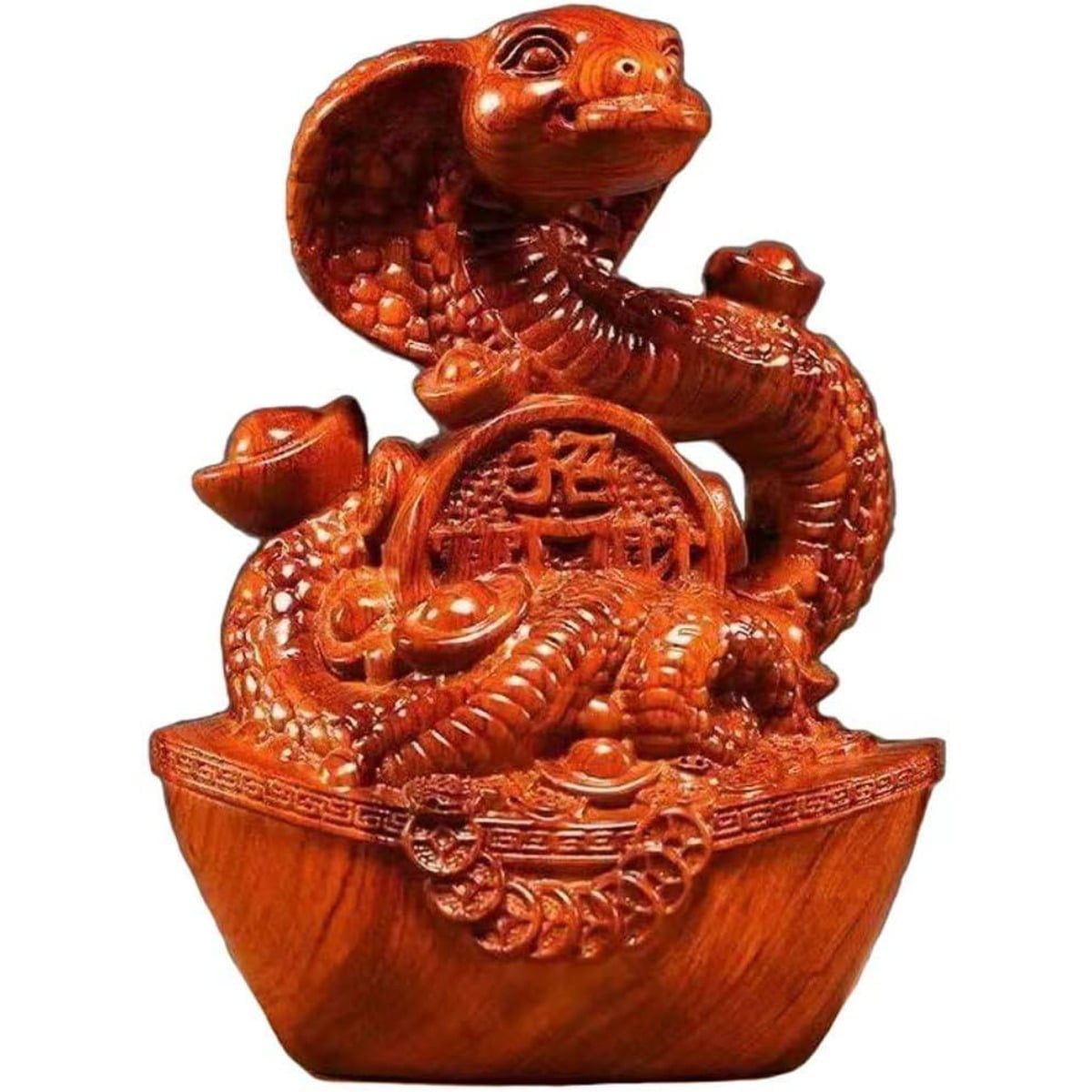 TinyGlam Snake Statue Small Wooden Chinese Feng Shui Snake Figurines ...
