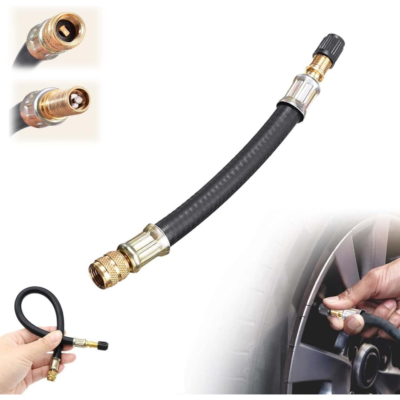 TinyGlam Tire Valve Extension, Universal Flexible Tire Valve Extenders ...