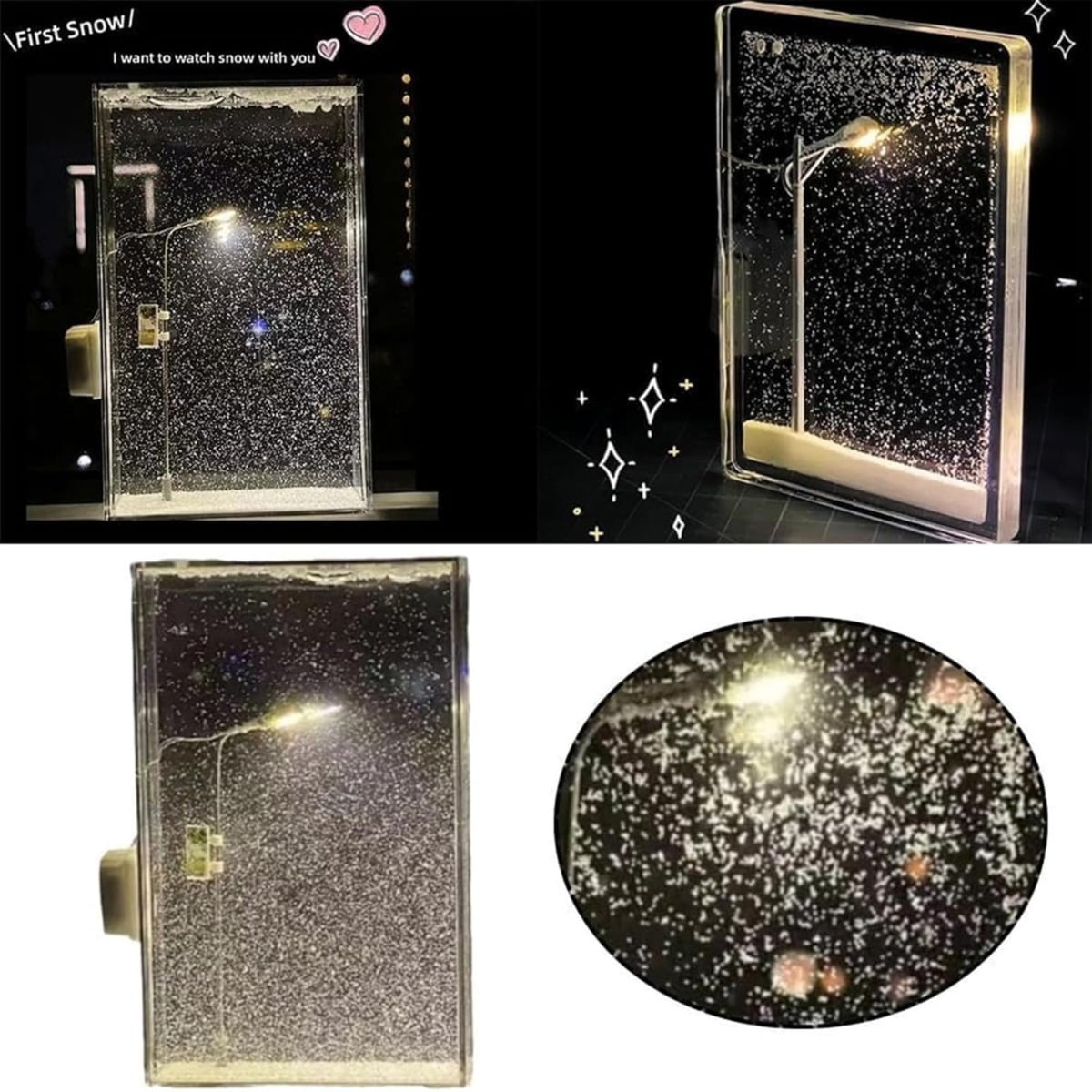 TinyGlam Winter Snowfall Lamp, Street Light Snow Lamp Christmas Decor ...