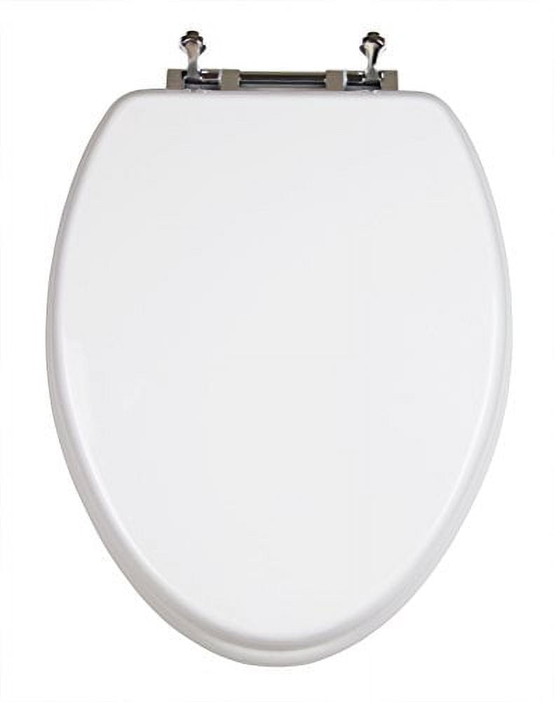 TinyHiney Potty Round Toilet Seat, Adult/Child, w/Chromed Metal Hinges ...