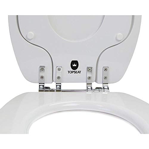 TinyHiney Potty Round Toilet Seat, Adult/Child, w/Chromed Metal Hinges ...