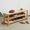 Free Shipping! TinyTimes 40" Shoe Bench Entryway Bench 3-Tier Wood ...