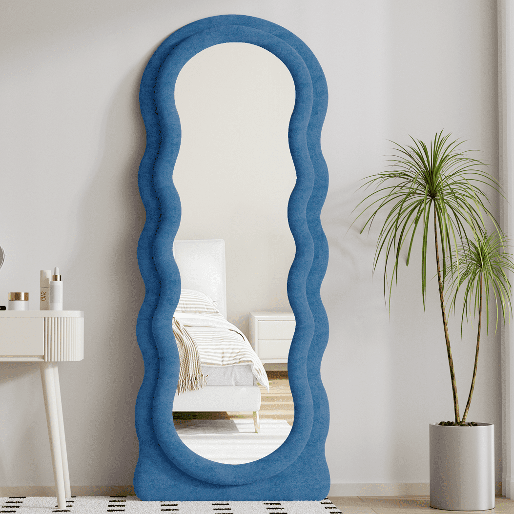 "TinyTimes 63""x24"" Unbreakable Full Length Mirror, Wavy Design, for ...