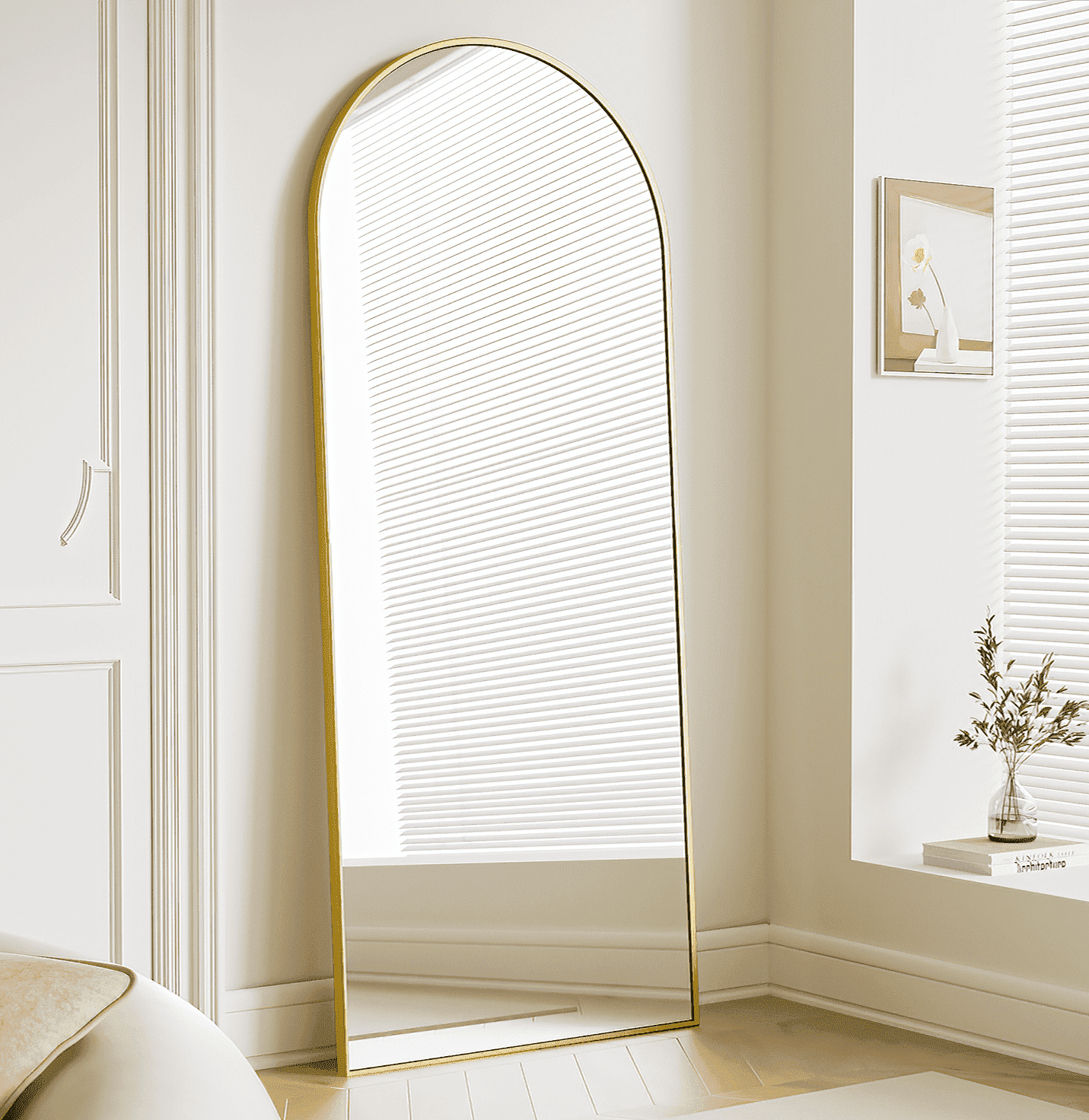 TinyTimes 64"x21" Arched Full Length Mirror, Standing Floor Mirror ...