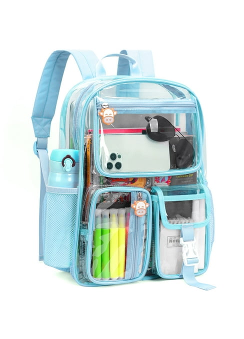 SANMADROLA Clear Backpack Heavy Duty, PVC See Through Book Bag for ...