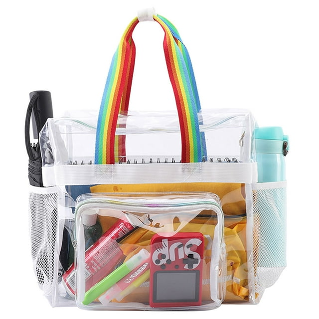 Tinyat Large Clear PVC Tote Bag - Stadium Approved, Waterproof ...