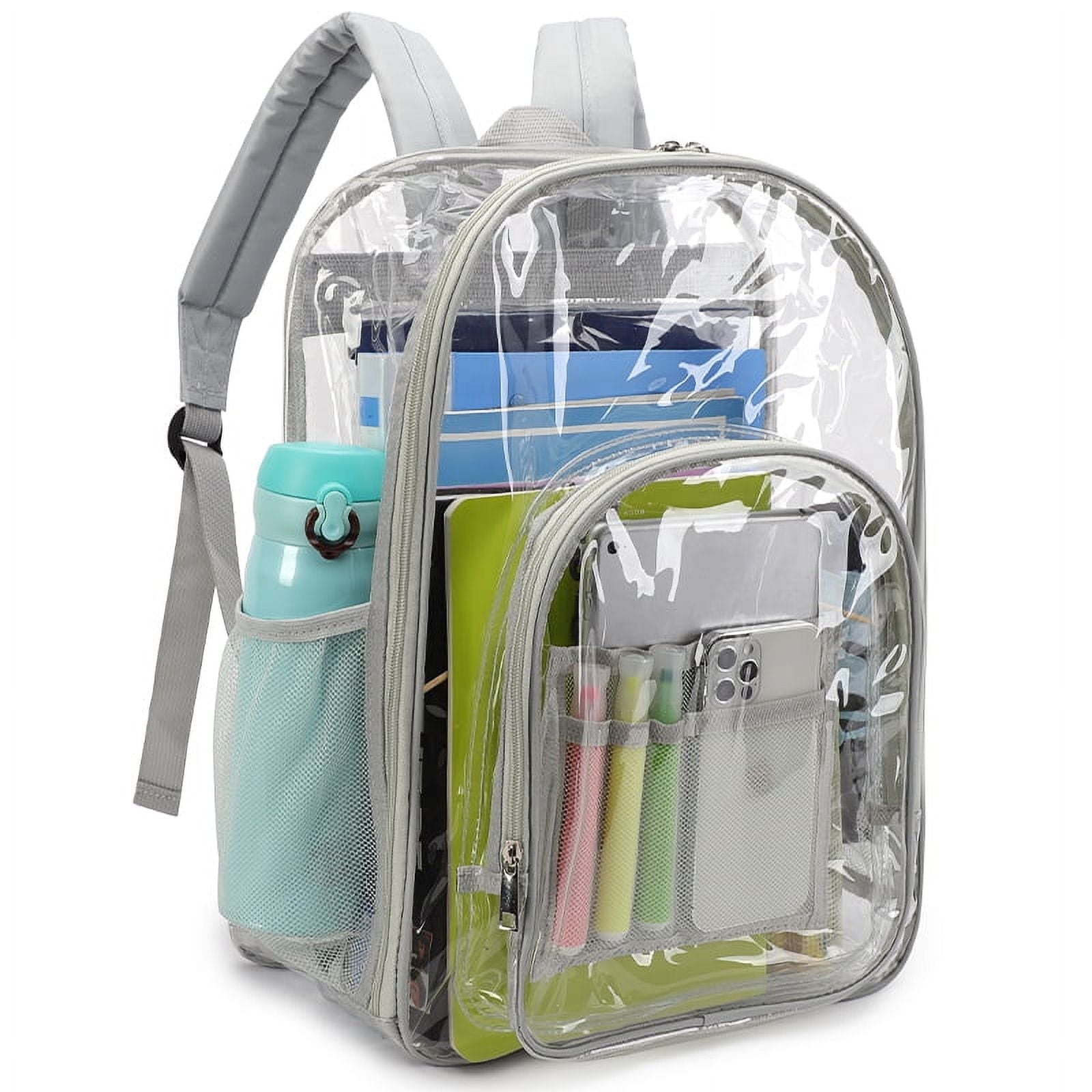 Tinyat Large Clear Backpack Heavy Duty PVC Transparent Clear Bag for ...