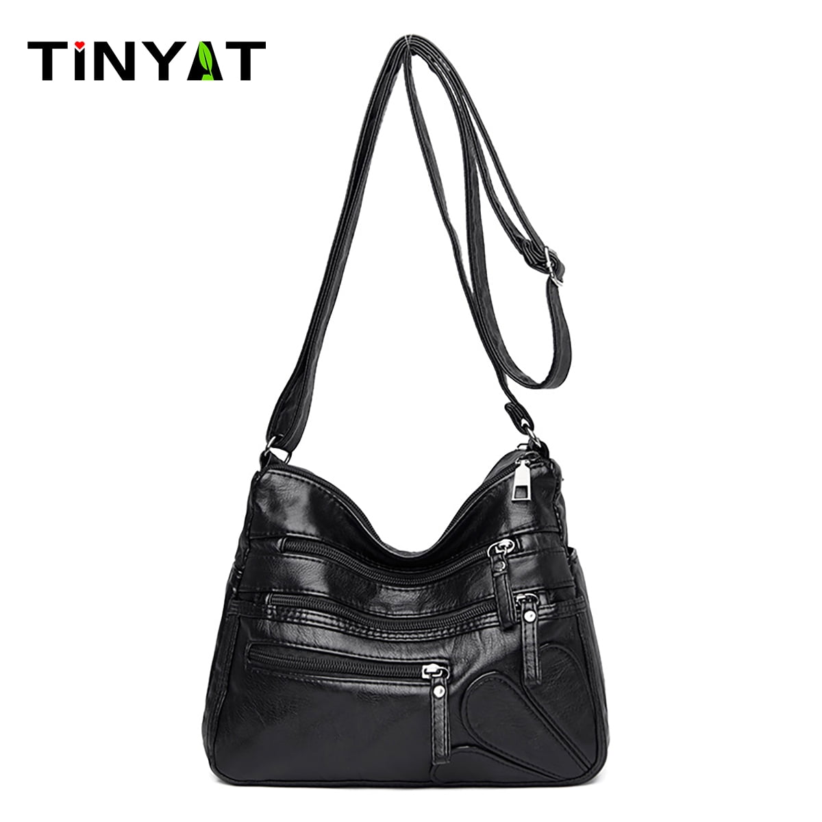 Tinyat Women's Crossbody Purses, Soft PU Shoulder Bags, 6-Pockets, 9 ...