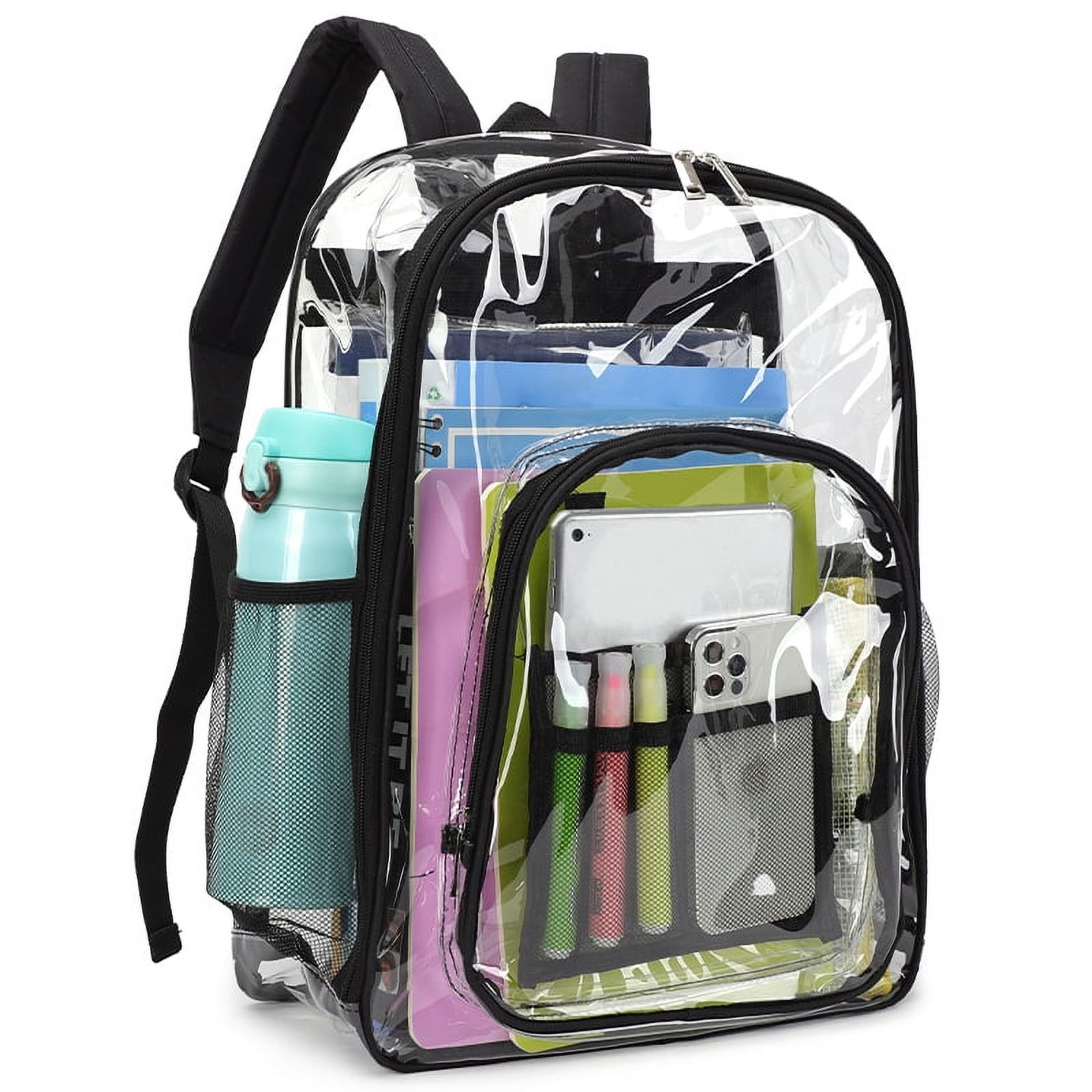 Tinyat Large Clear Backpack Heavy Duty PVC Transparent Clear Bag for ...