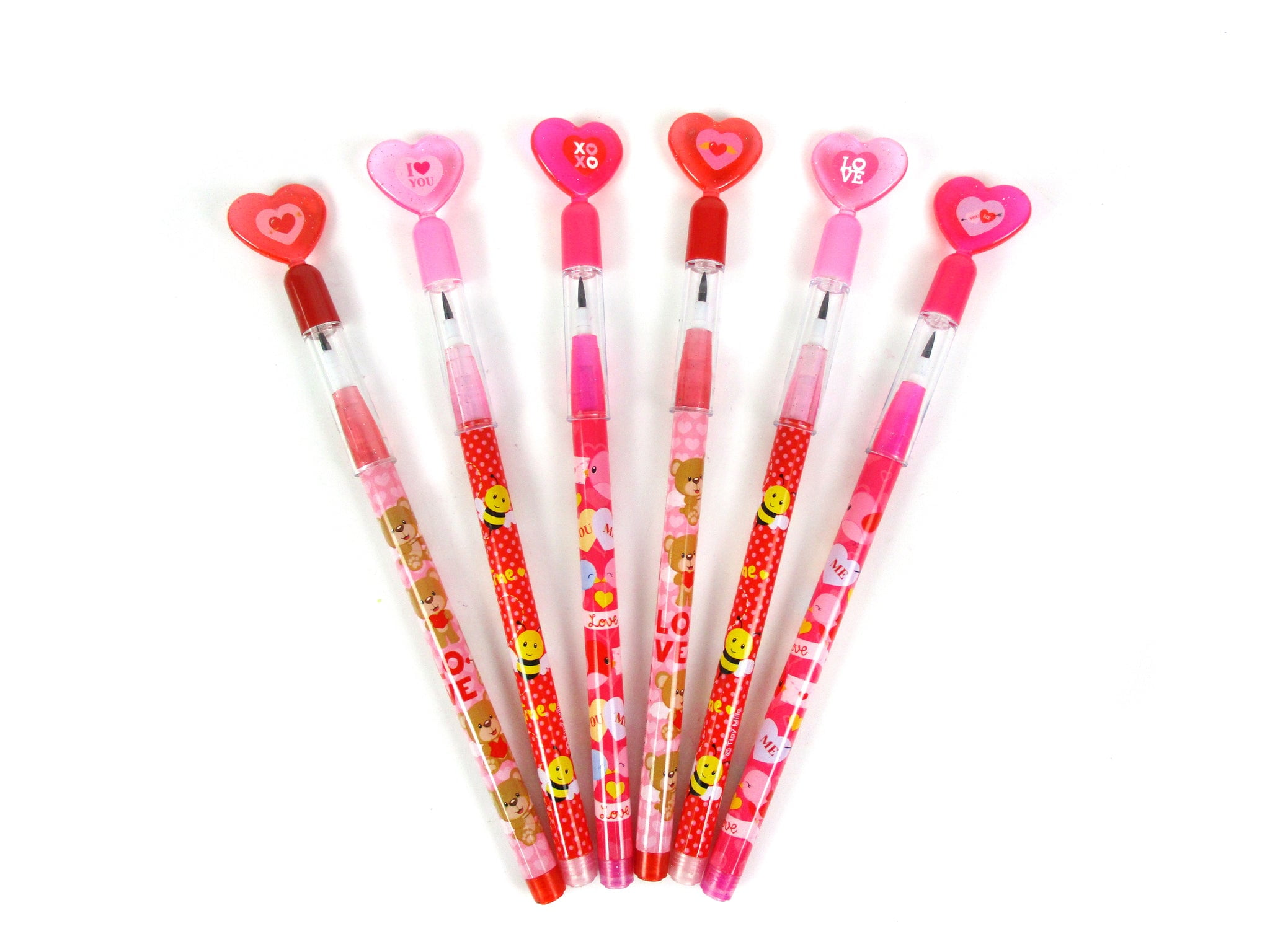 Tinymills Valentine's Day Multi Point Stackable Pencil with Eraser - 6 ...