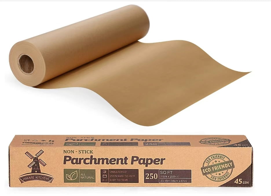 Tinynson Unbleached Parchment Paper Roll for Baking (Built-in Metal ...