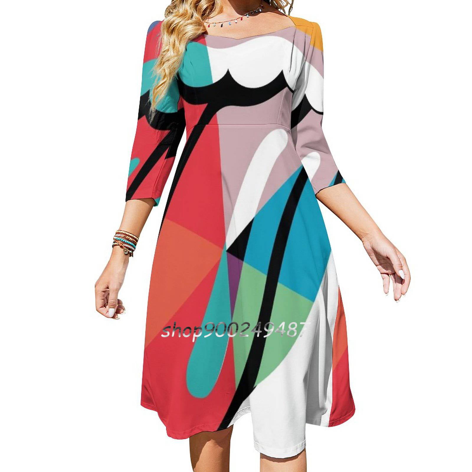 Tinyt Zurich Stones Sweetheart Knot Flared Dress Fashion Design Large Size Loose Dress Stones ...