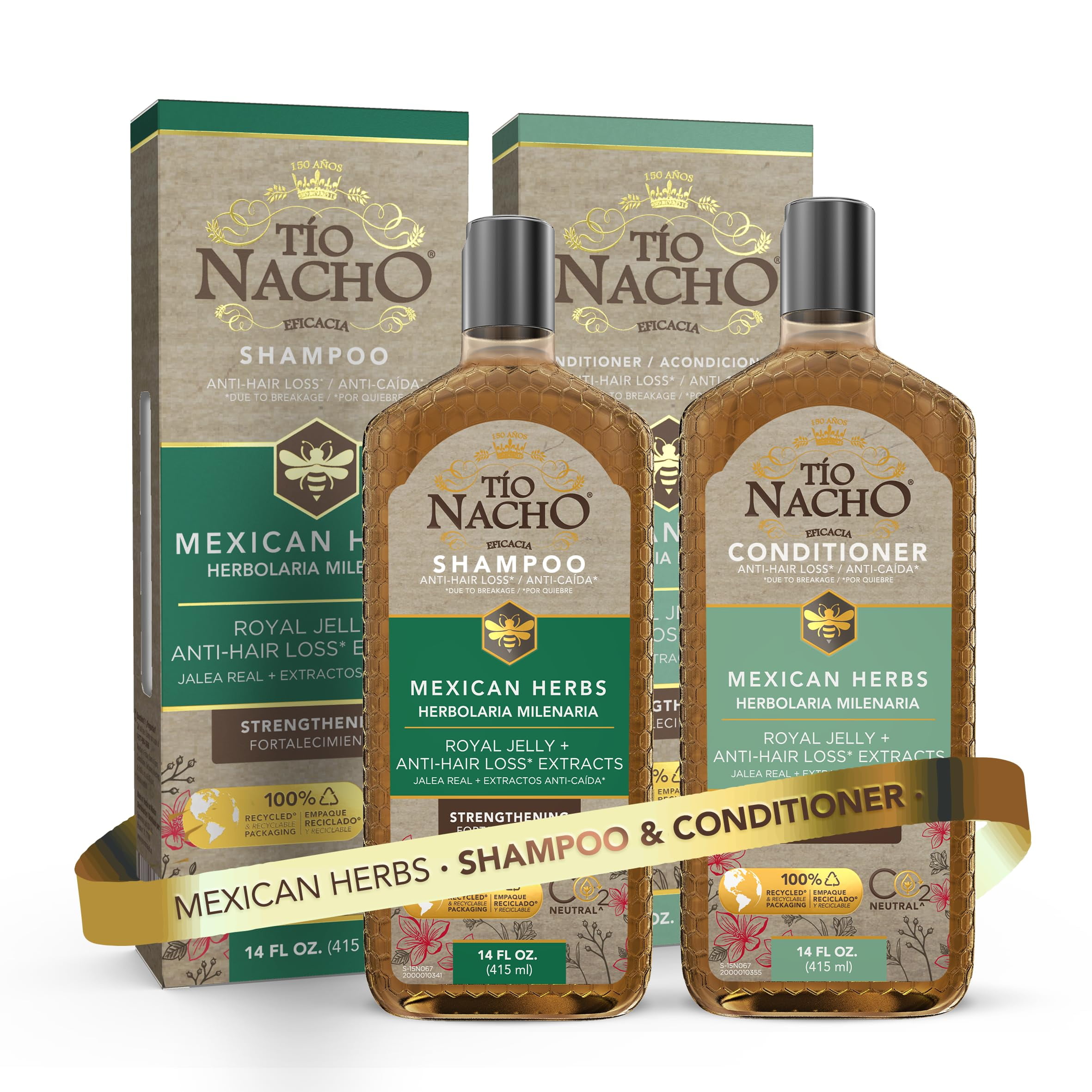 Tio Nacho Mexican Herbs Strengthening Shampoo and Conditioner Set with ...