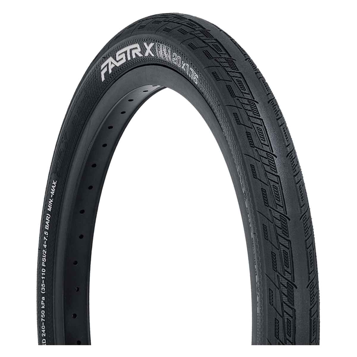 Tioga FASTRX Tire 20 x 1.6 TPI 60 Clincher Folding Black BMX Bike ...