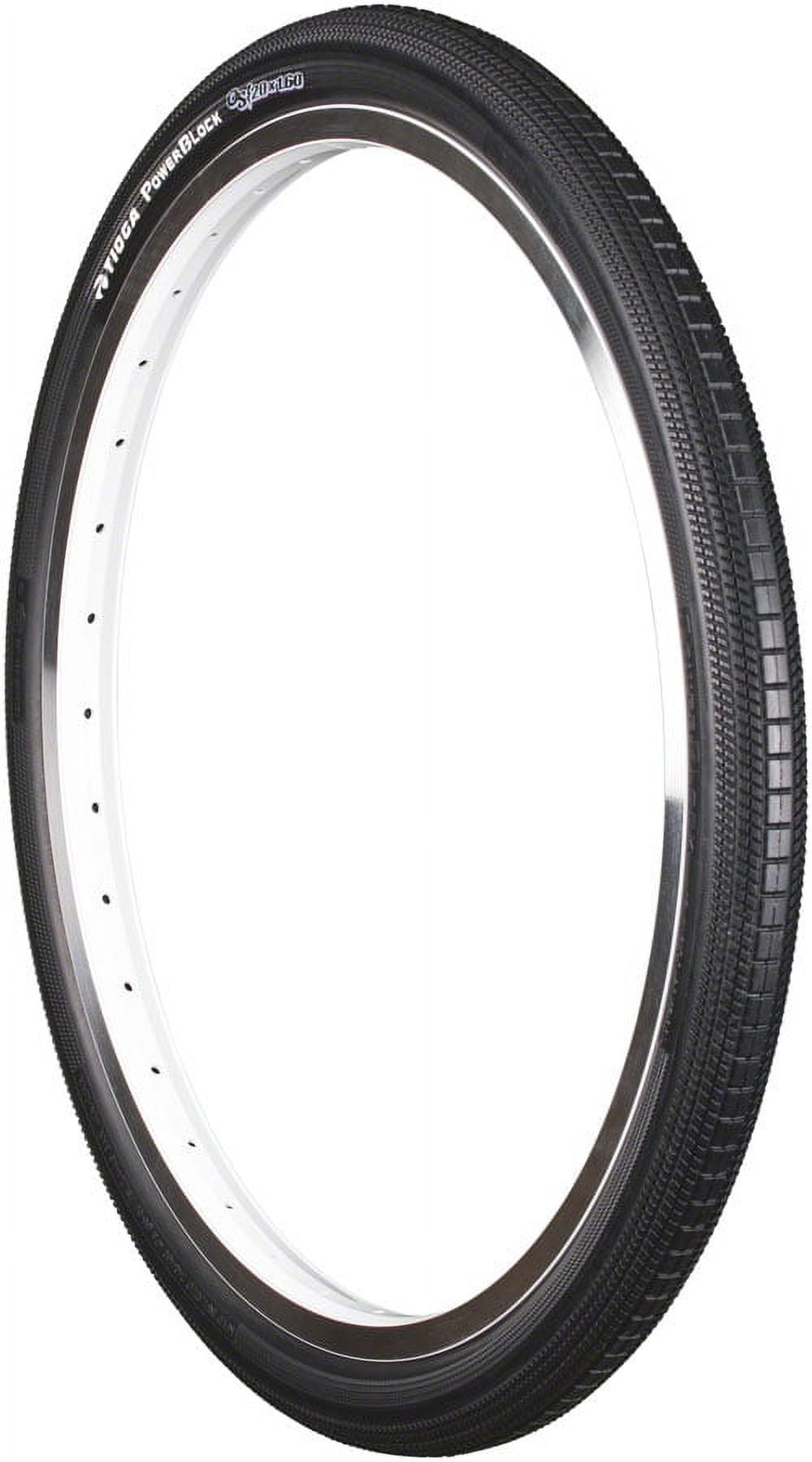 Tioga PowerBlock Tire 20 x 1.6 TPI 60 Clincher Wire Black BMX Bike ...