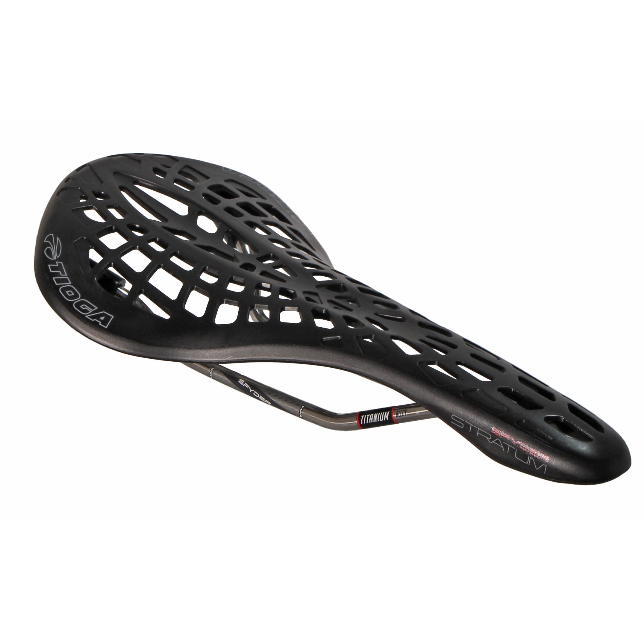 Tioga Spyder Stratum Saddle, Titanium Rail - Black - Walmart.com