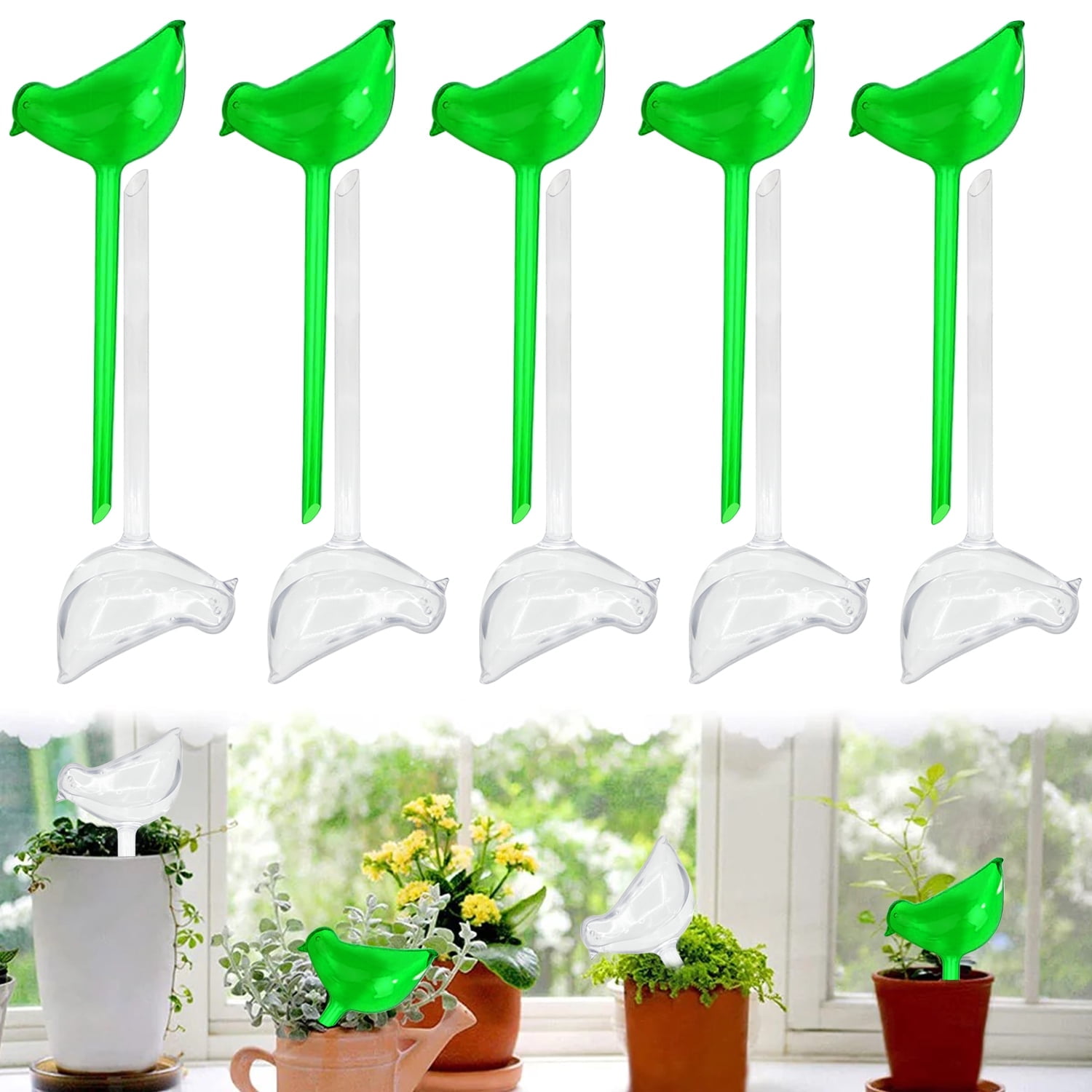 TiokMc 10 Pcs 5" Large Plant Watering Globes PVC Self Watering Bulbs ...