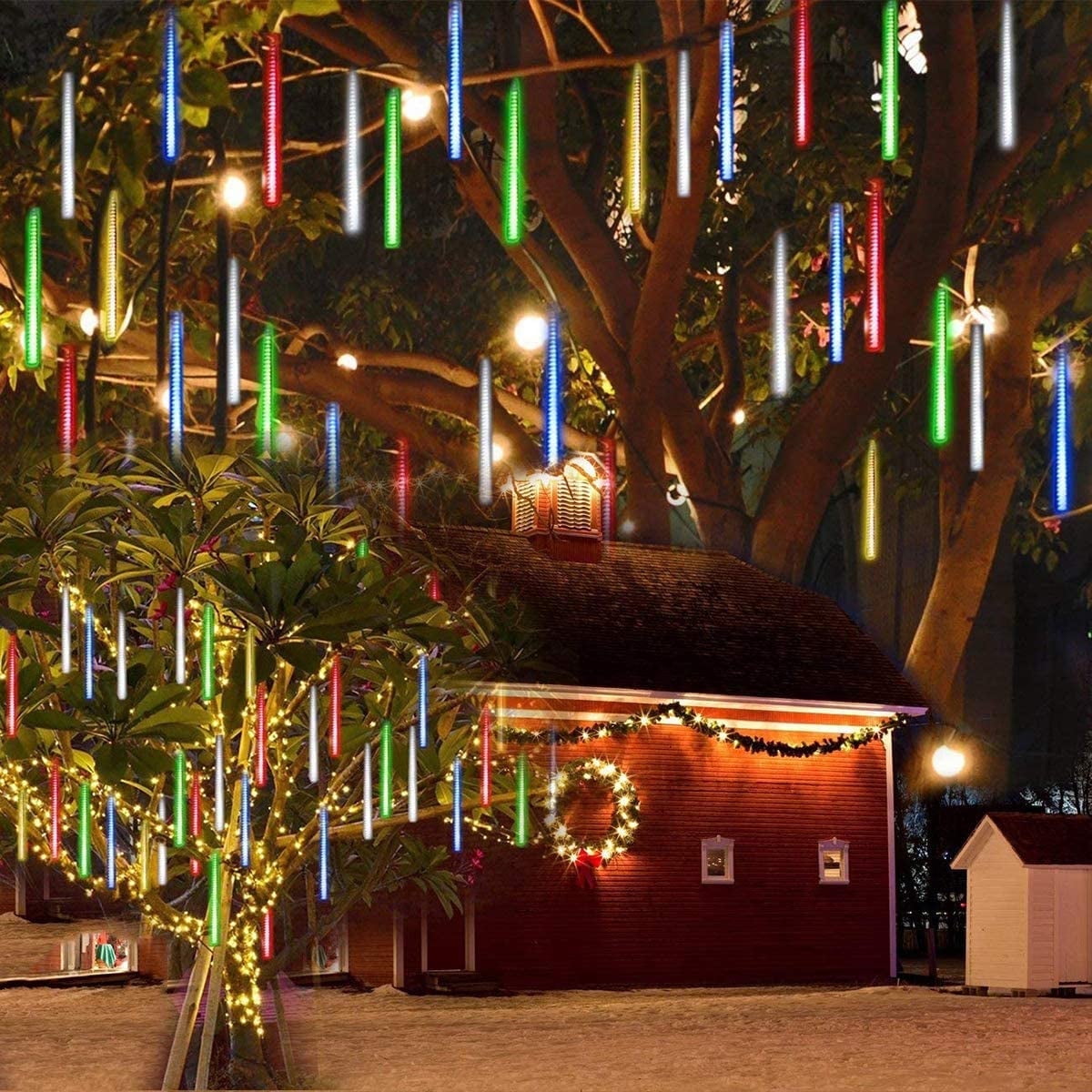 TiokMc LED Christmas Meteor Lights - 30cm, 10 Tubes, 360 LEDs ...