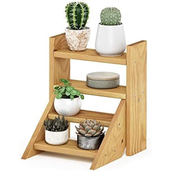 Tioman Outdoor Staircase Design Plant Stand, Pine Wood - Walmart.com