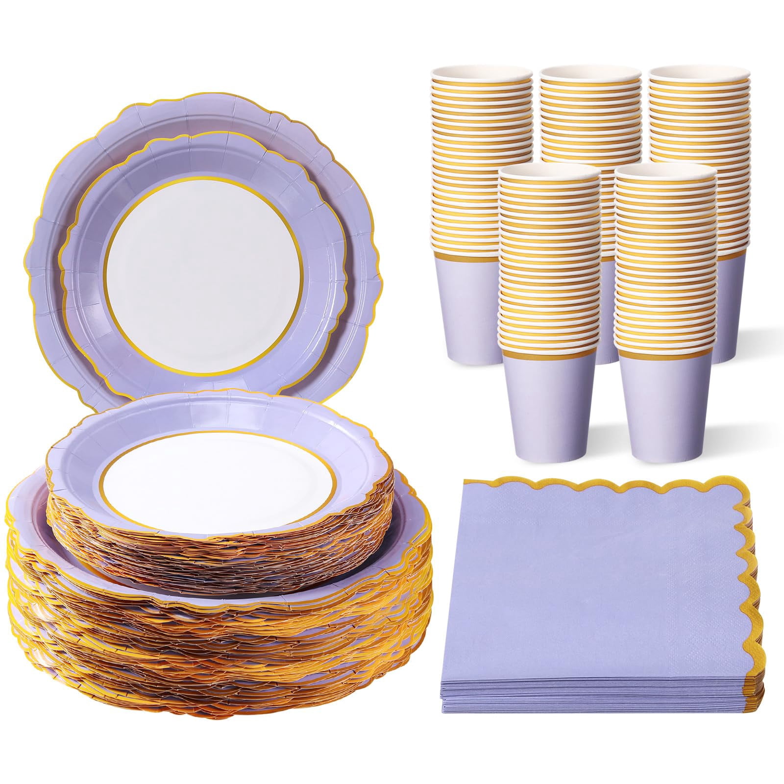 Tioncy 200 Pcs Disposable Paper Plates AFN1Cups and Party Supplies ...
