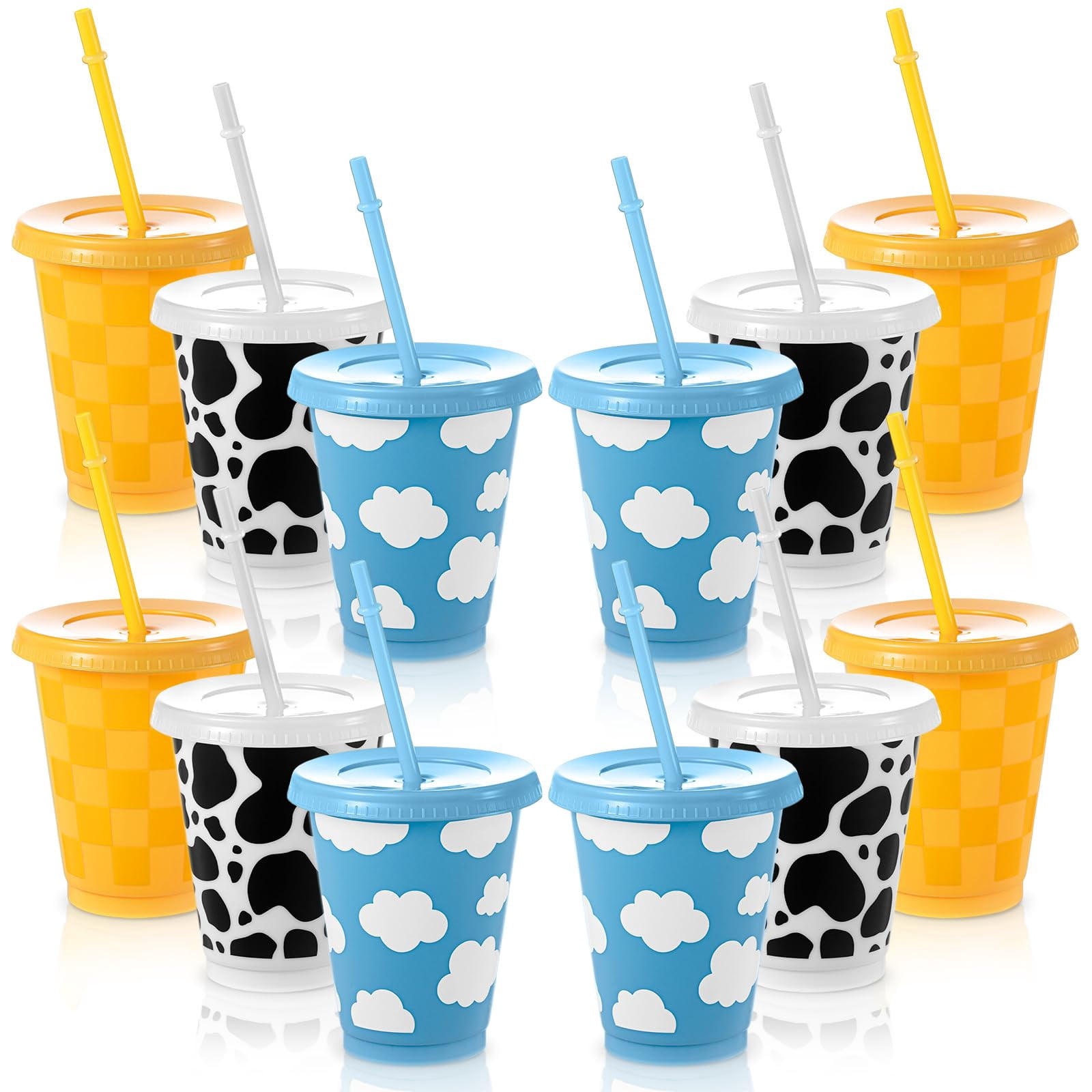Tioncy 24 Pcs 16 Oz Cartoon Story Party Reusable Plastic Cups Themed ...