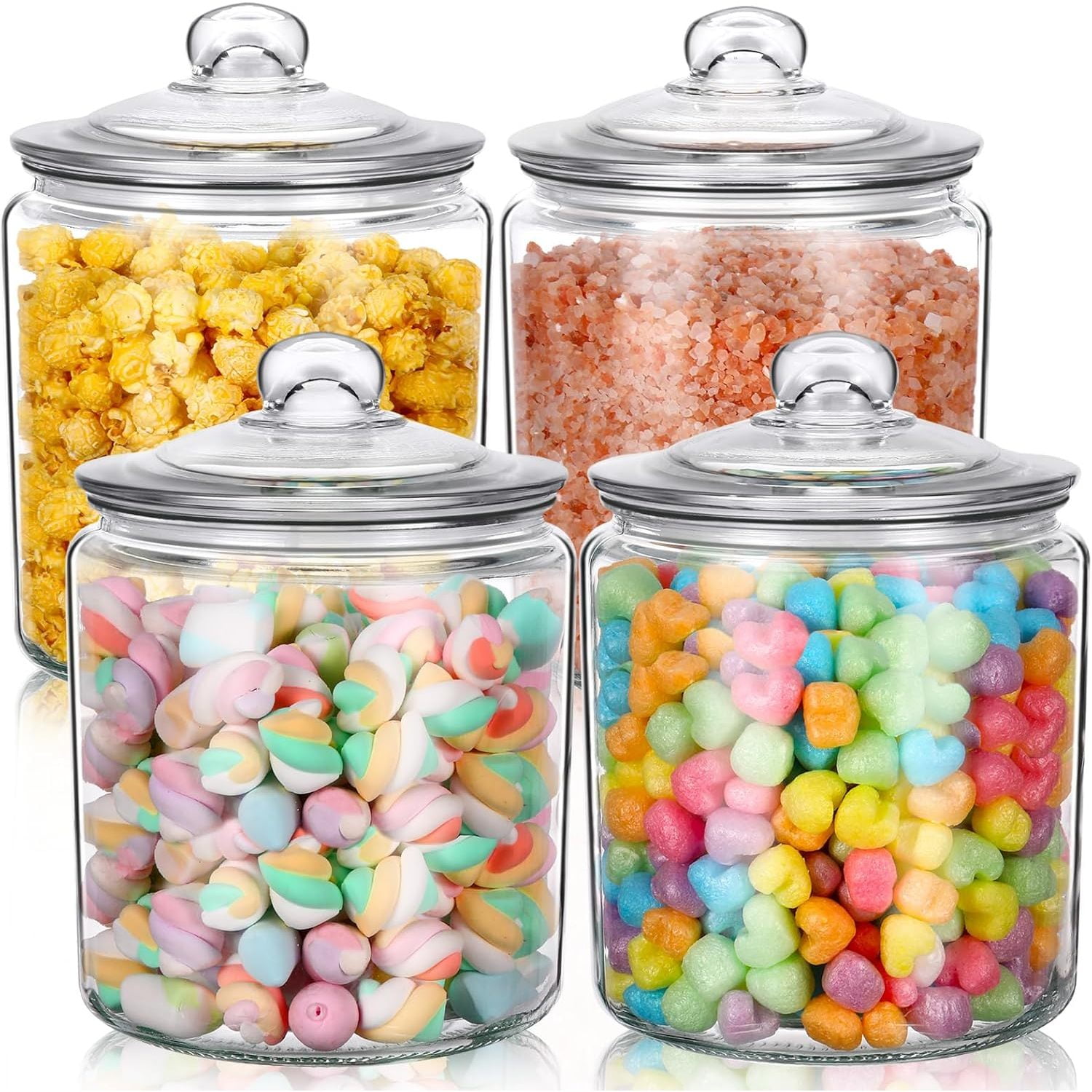 Tioncy 4 Pcs 1 Gallon Glass Apothecary Jars with Lids Airtight Glass ...