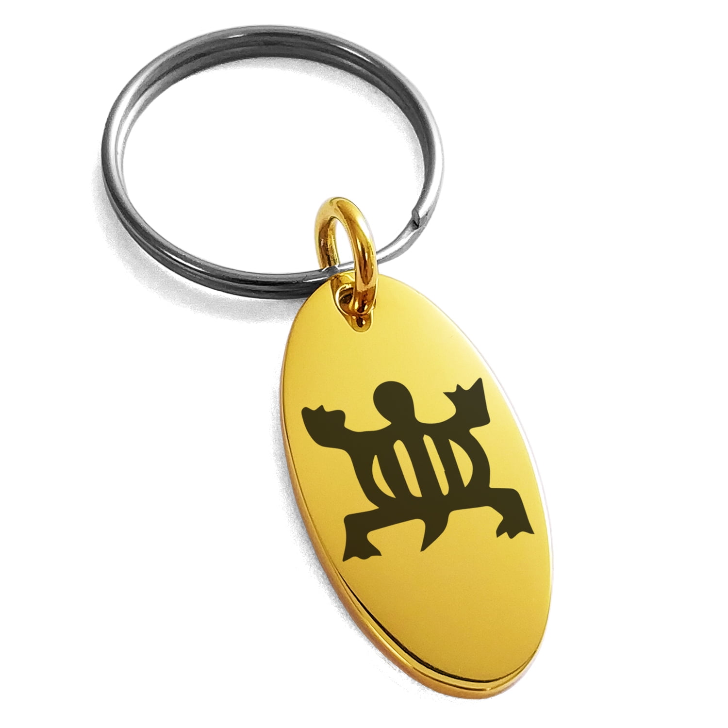 Tioneer Stainless Steel Aztec Adaptability Rune Engraved Small Oval ...